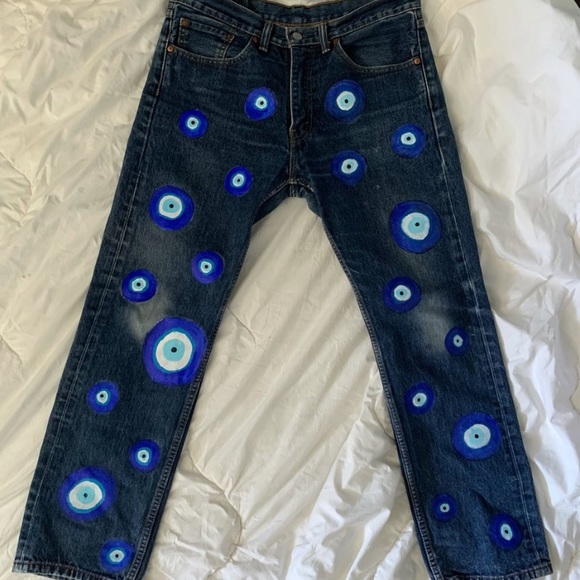 Levi's | Jeans | Hand Painted Evil Eye Levis | Poshmark